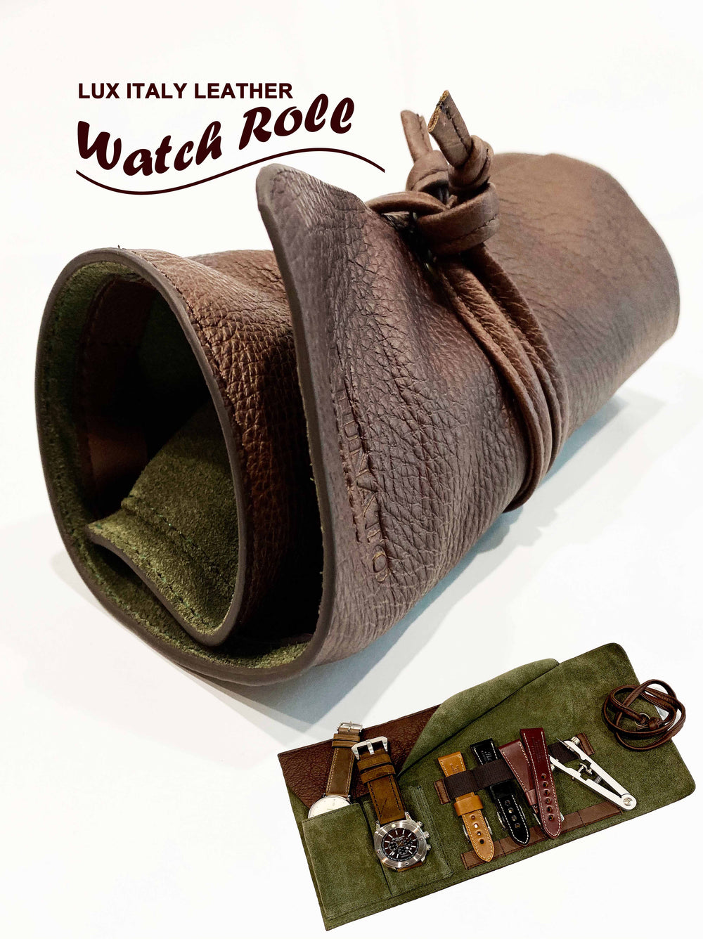 Vintage Leather Dial Watch and Italian Vegetable Leather Strap